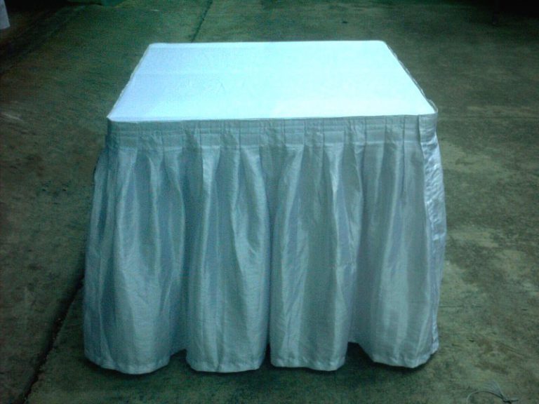 3 Ft x 3 Ft Square Table With White Top & Skirting - Hup Chung Tentage ...